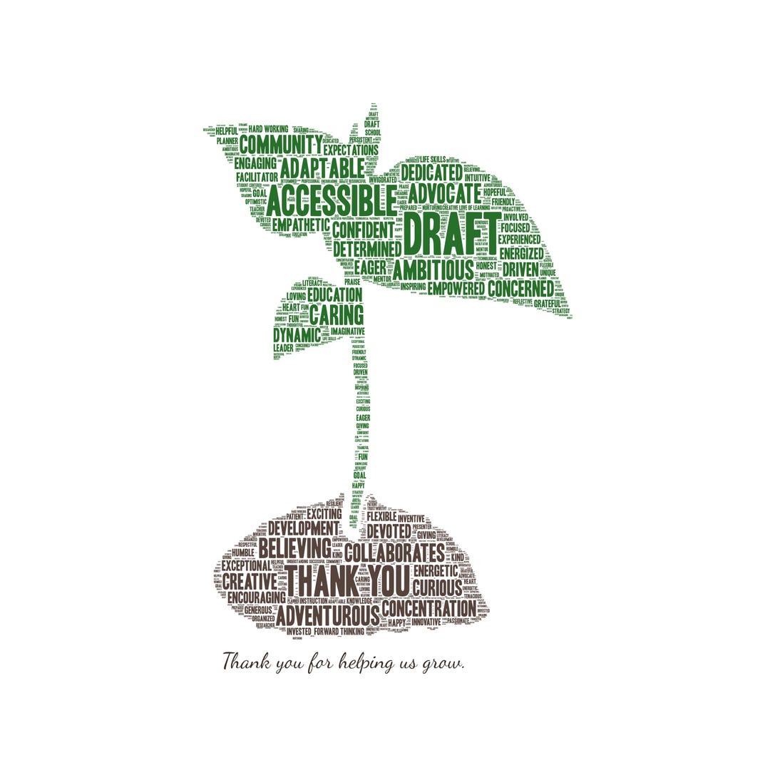 Custom Digital SEEDLING SAPLING Plant Globe Word Cloud - Great for ...