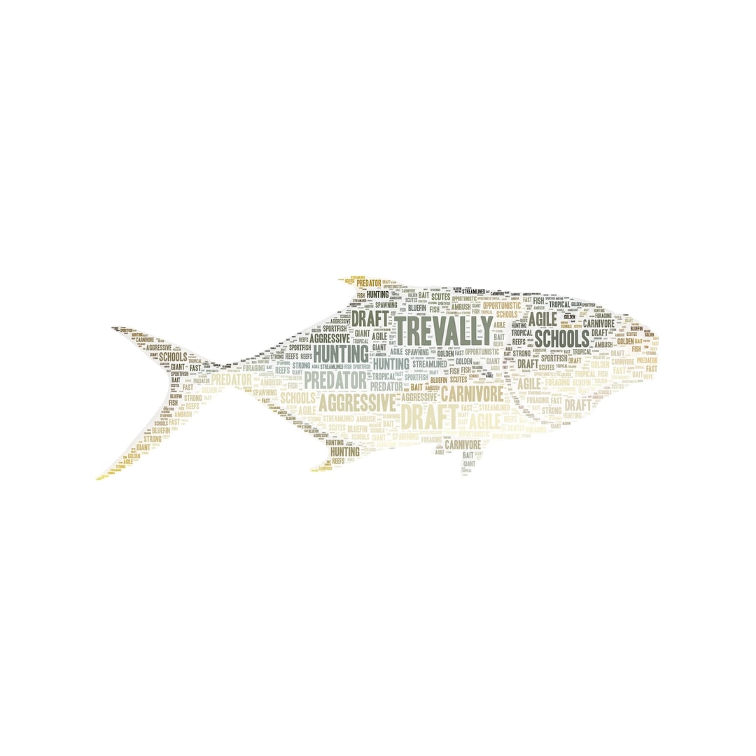 Digital TREVALLY Fish - Word Cloud Art - Makes a Great Teacher ...