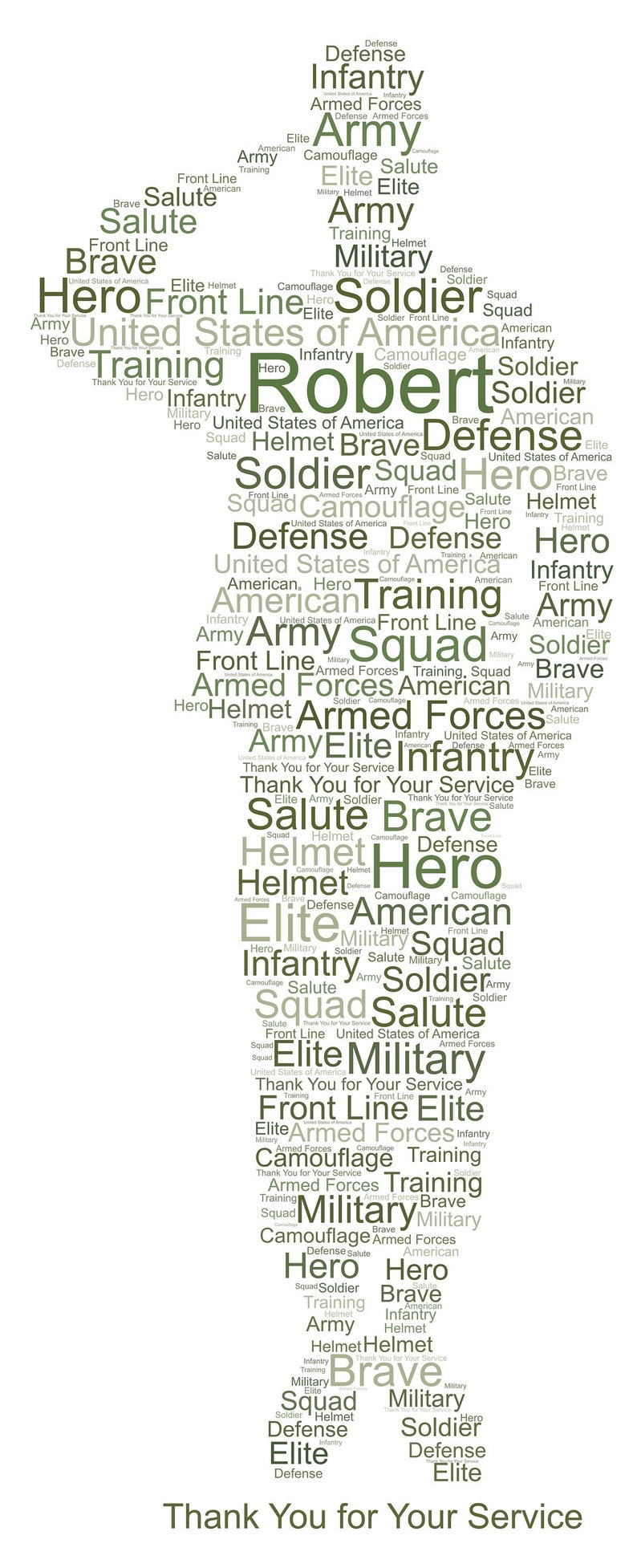 United States Army Salute Word Cloud Art Print Makes Great - Etsy
