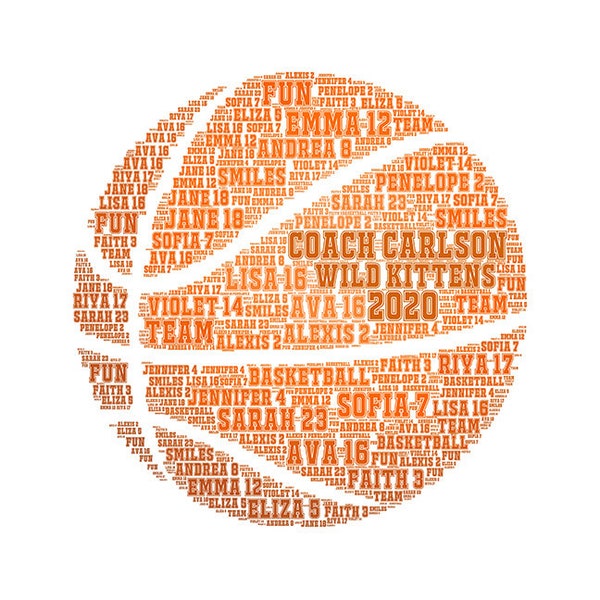 Basketball Word Art - Etsy