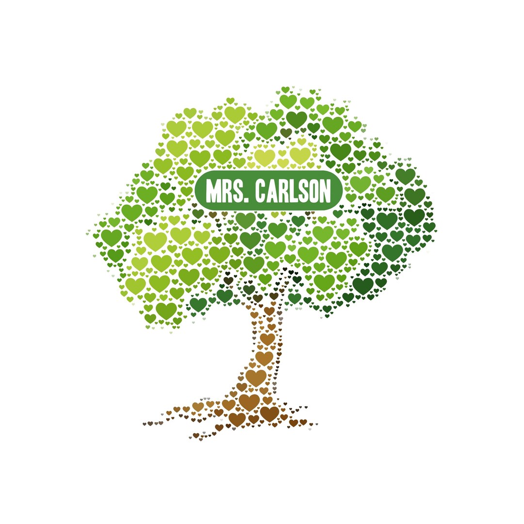 CUSTOM Digital Download - TREE - Add Teacher or Person Name - Svg Pdf ...