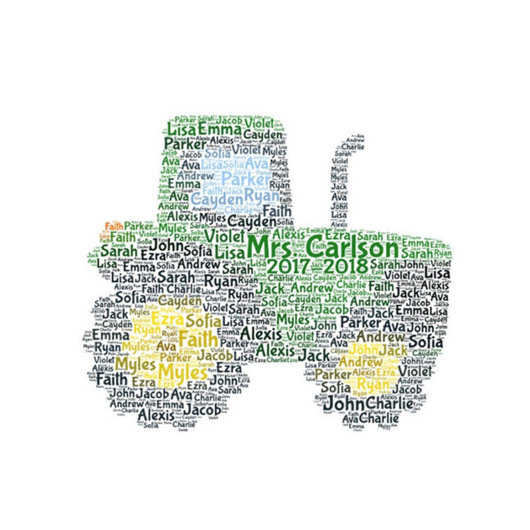 Digital Word Cloud Art TRACTOR Farm Makes Great Gift Add Names of Kids ...