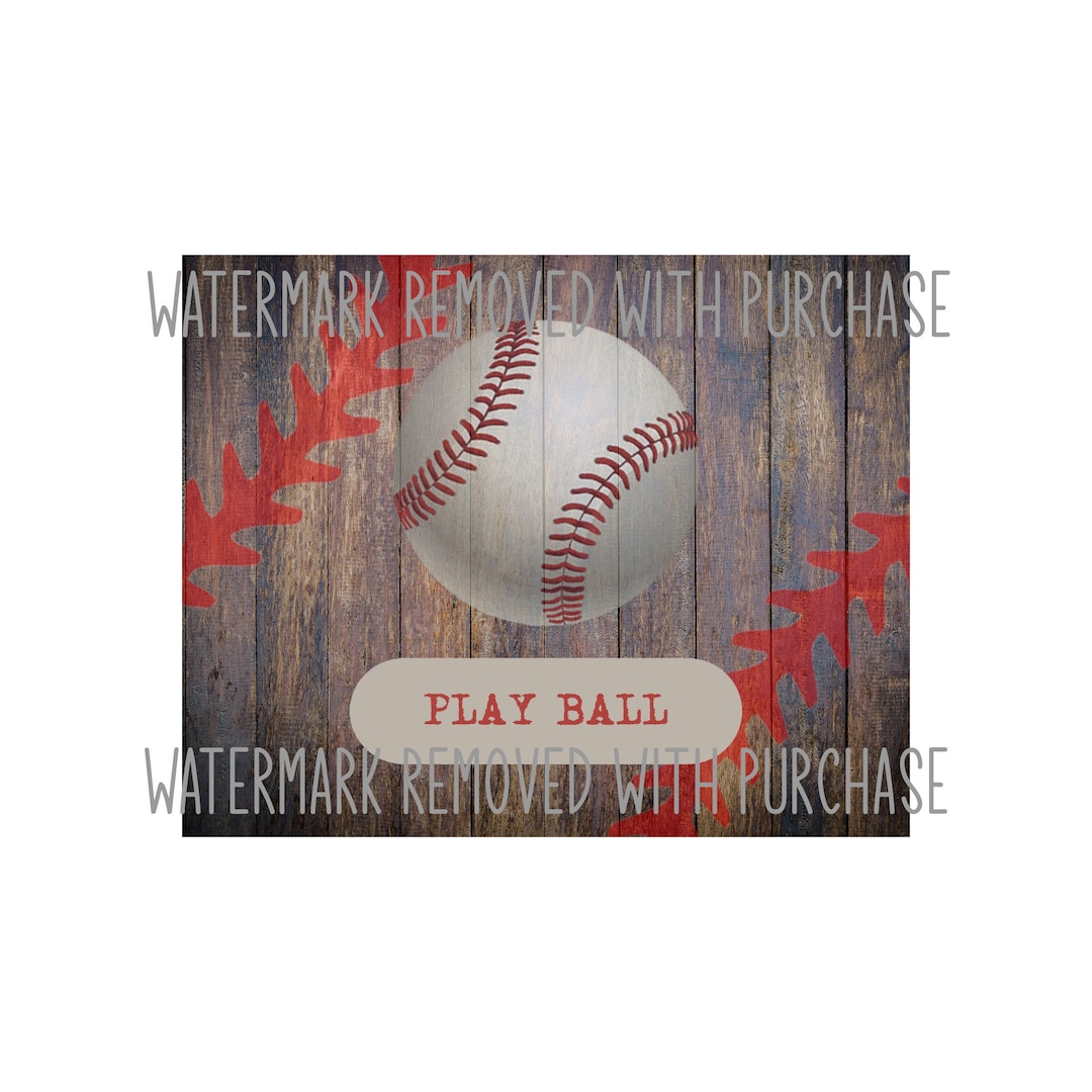 INSTANT Digital Download - BASEBALL Play Ball Pdf & Jpg - Rectangle ...