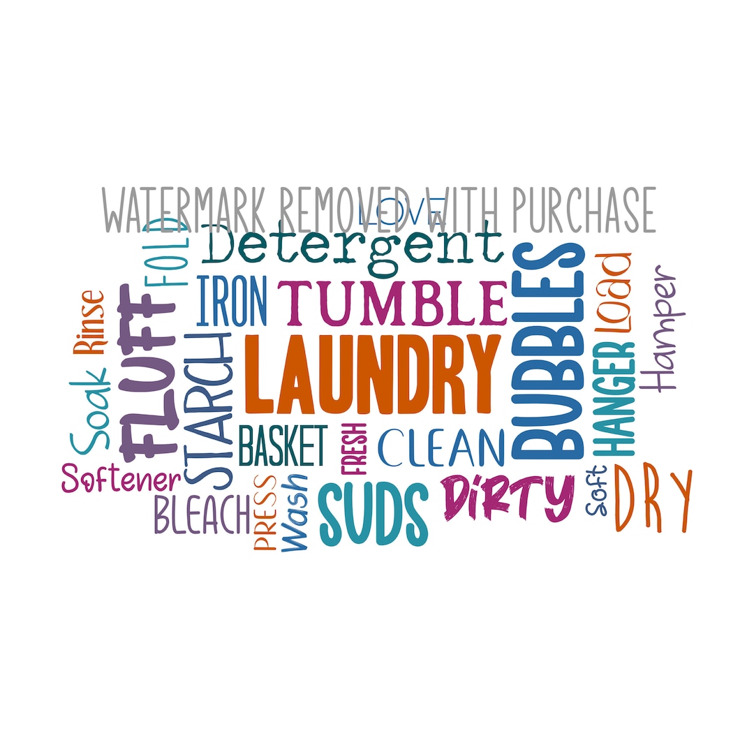 INSTANT Digital Download - Laundry Word Cloud Svg Pdf Png Jpg - Great ...