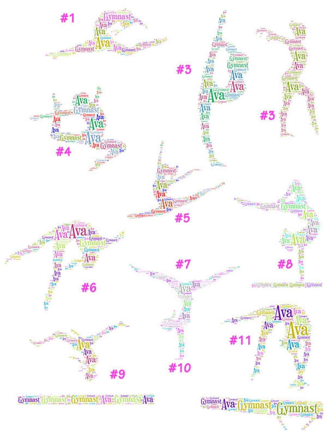 Digital Women's Girl's Gymnastics Word Cloud Art - Etsy
