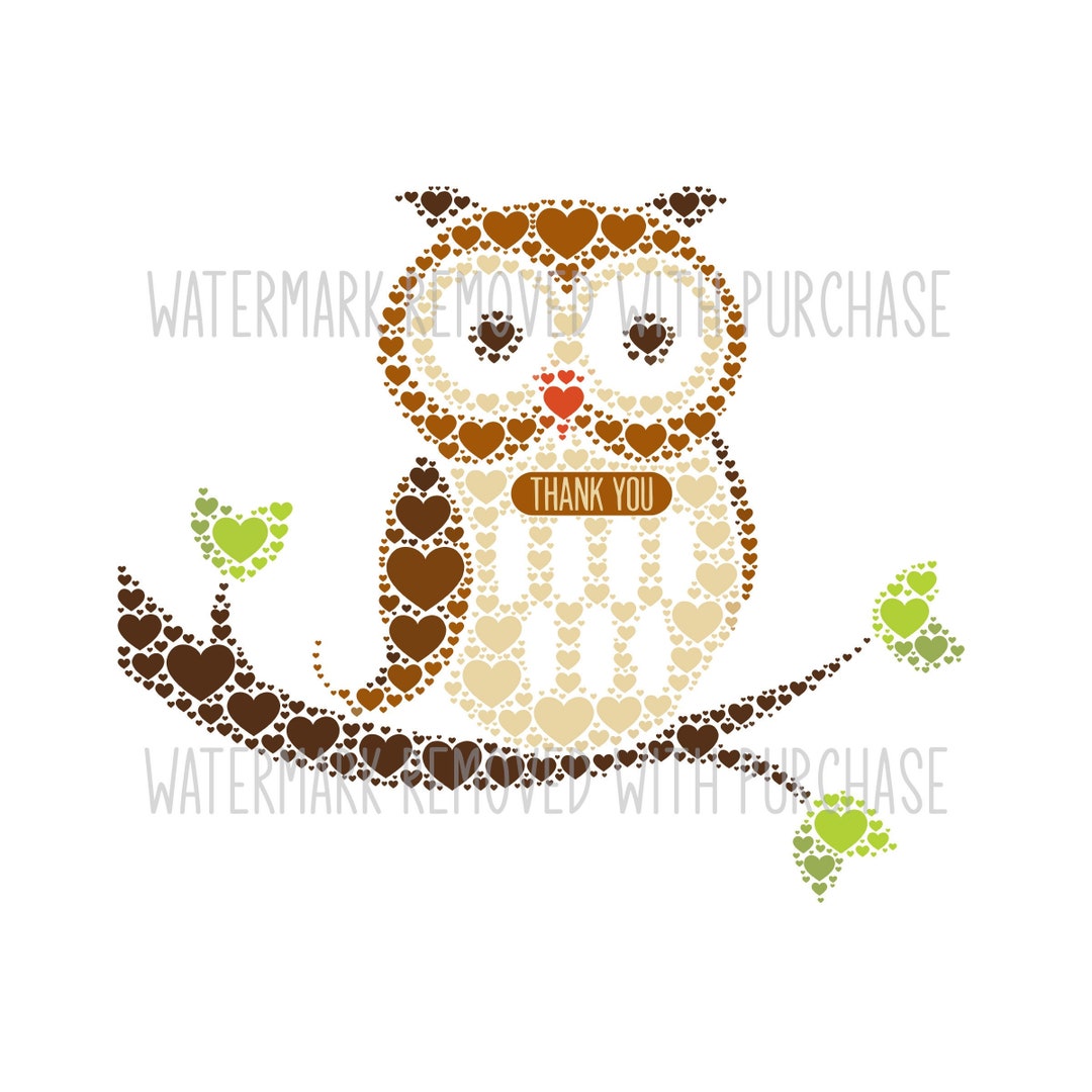 INSTANT Digital Download - Thank You OWL - Svg Pdf Png Jpg - Great Gift ...