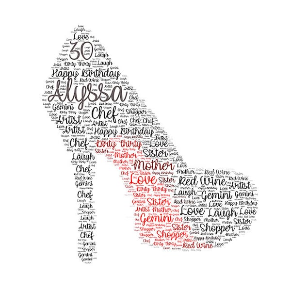 High Heel Word Art - Etsy