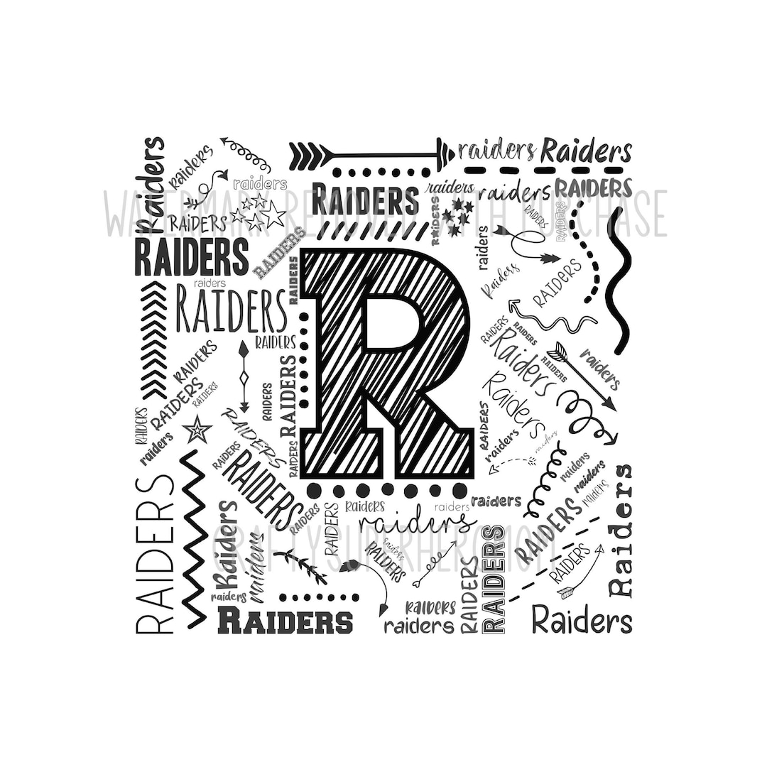INSTANT Digital Download - RAIDERS - Svg Pdf Png Jpg - Includes 12"x12 ...