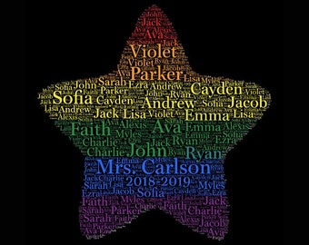 Star Word Art | Etsy