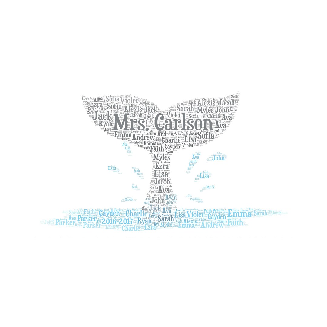 Digital WHALE TAIL Word Cloud Art - Wordle - Makes Great Teacher ...