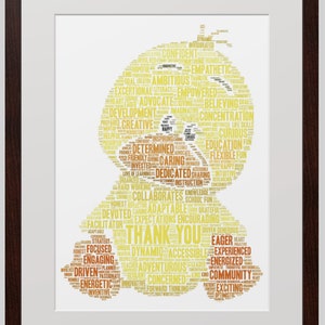 Digital DUCK Word Cloud Art Wordle Makes Great Teacher Appreciation ...