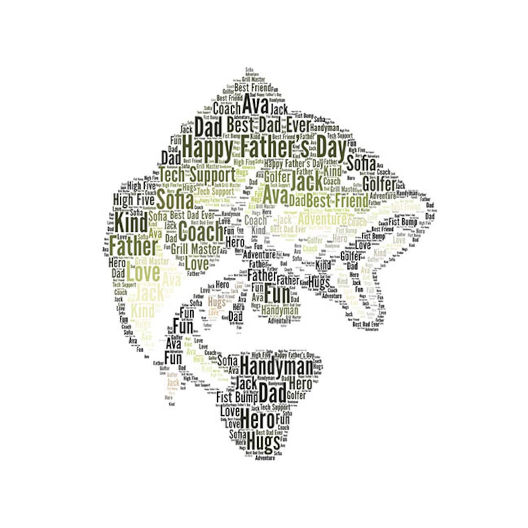 Digital FISH Word Cloud Art Wordle Makes a Great Father's Day Gift Add ...