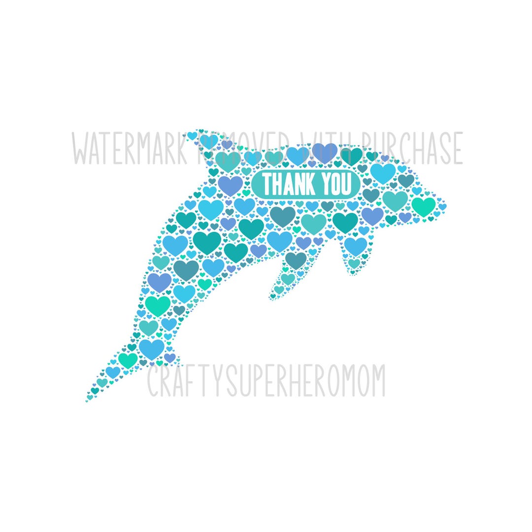 INSTANT Digital Download - Thank You DOLPHIN - Svg Pdf Png Jpg - Makes ...
