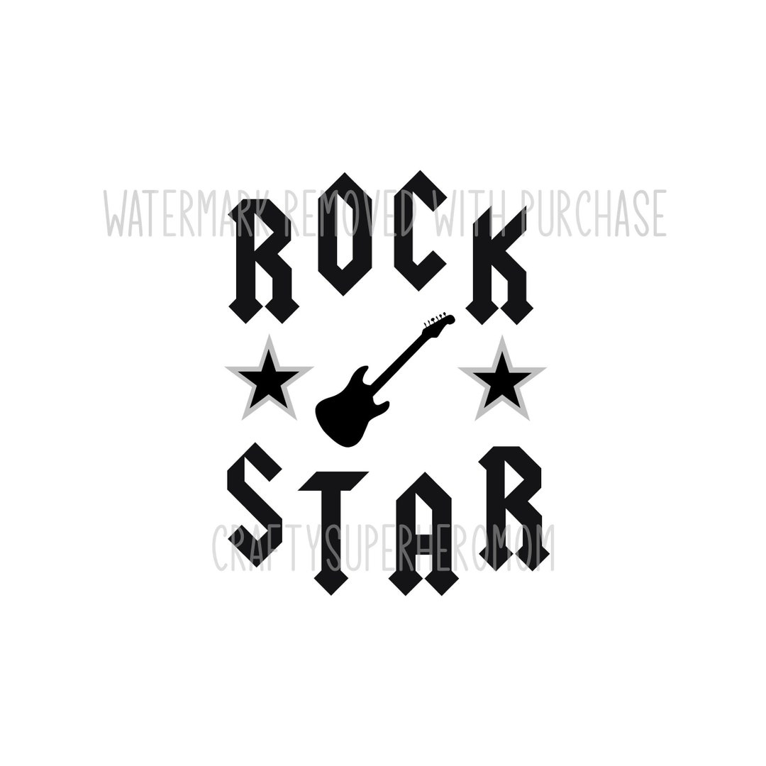 INSTANT Digital Download ROCK STAR Guitar Svg Pdf Png Jpg - Includes 12 ...