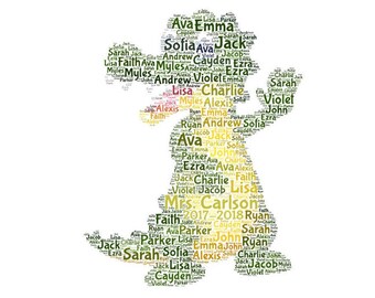 Digital DUCK Word Cloud Art Wordle Makes Great Teacher | Etsy