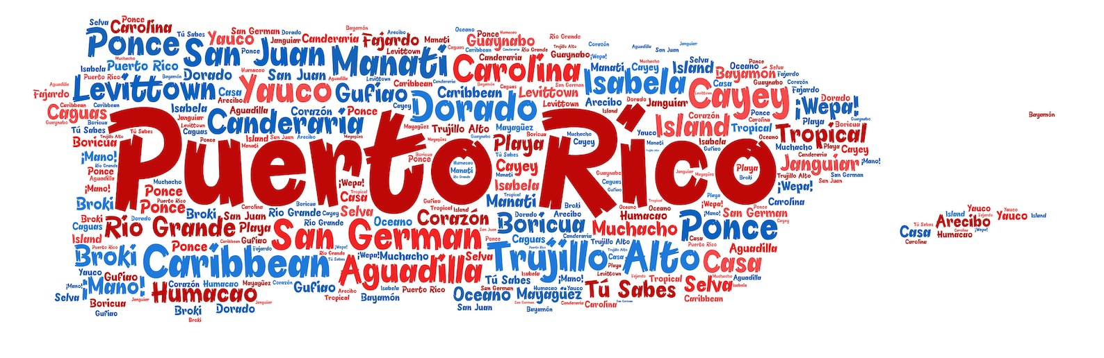 Digital Word Cloud Art Puerto Rico Makes Great Gift | Etsy
