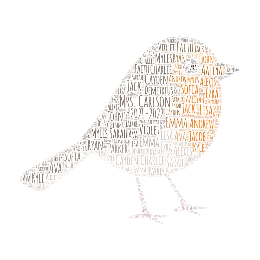 Digital Robin BIRD Word Cloud Art Wordle - Makes Great Teacher ...