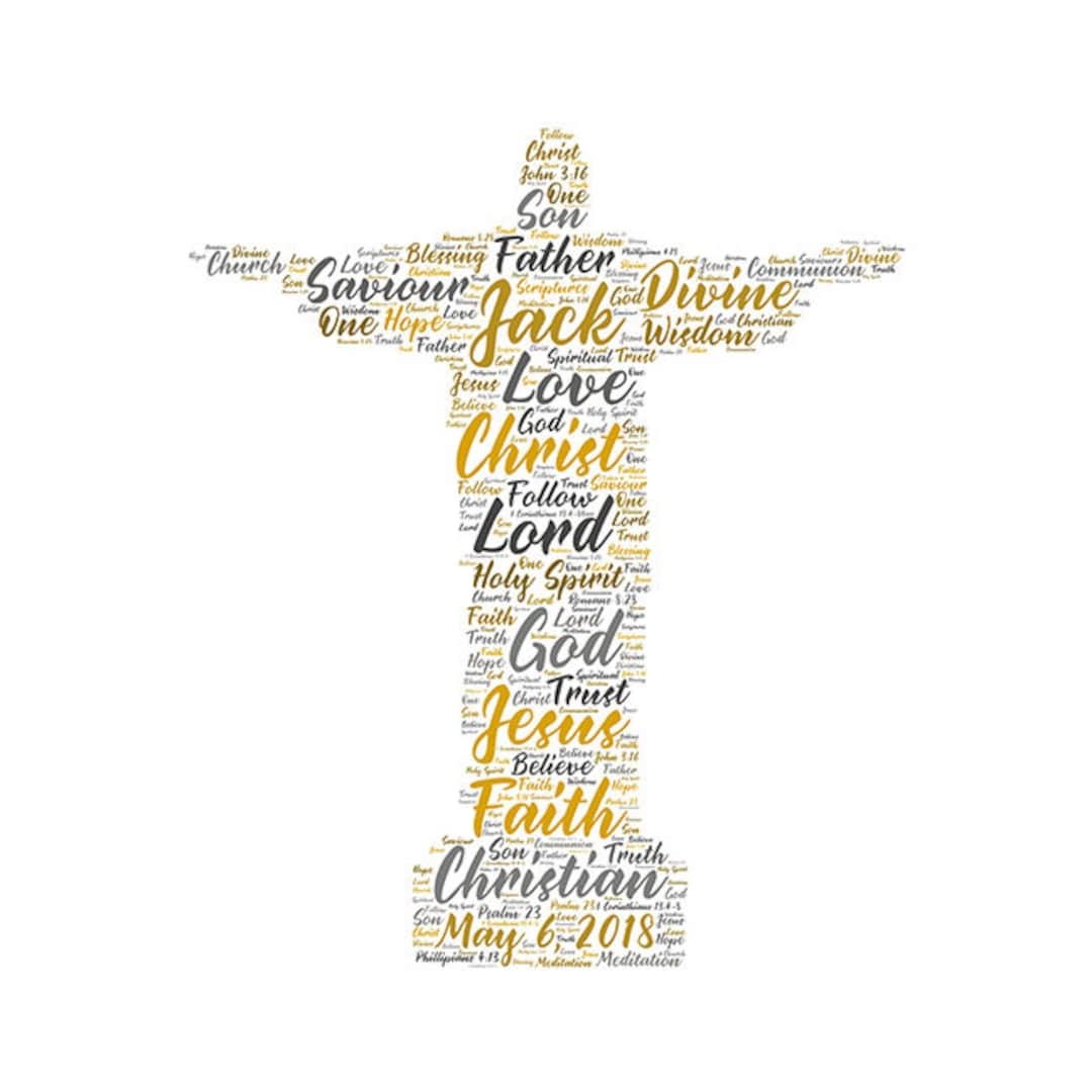 Digital Communion Baptism Word Cloud Art - God Christ Jesus Christian ...
