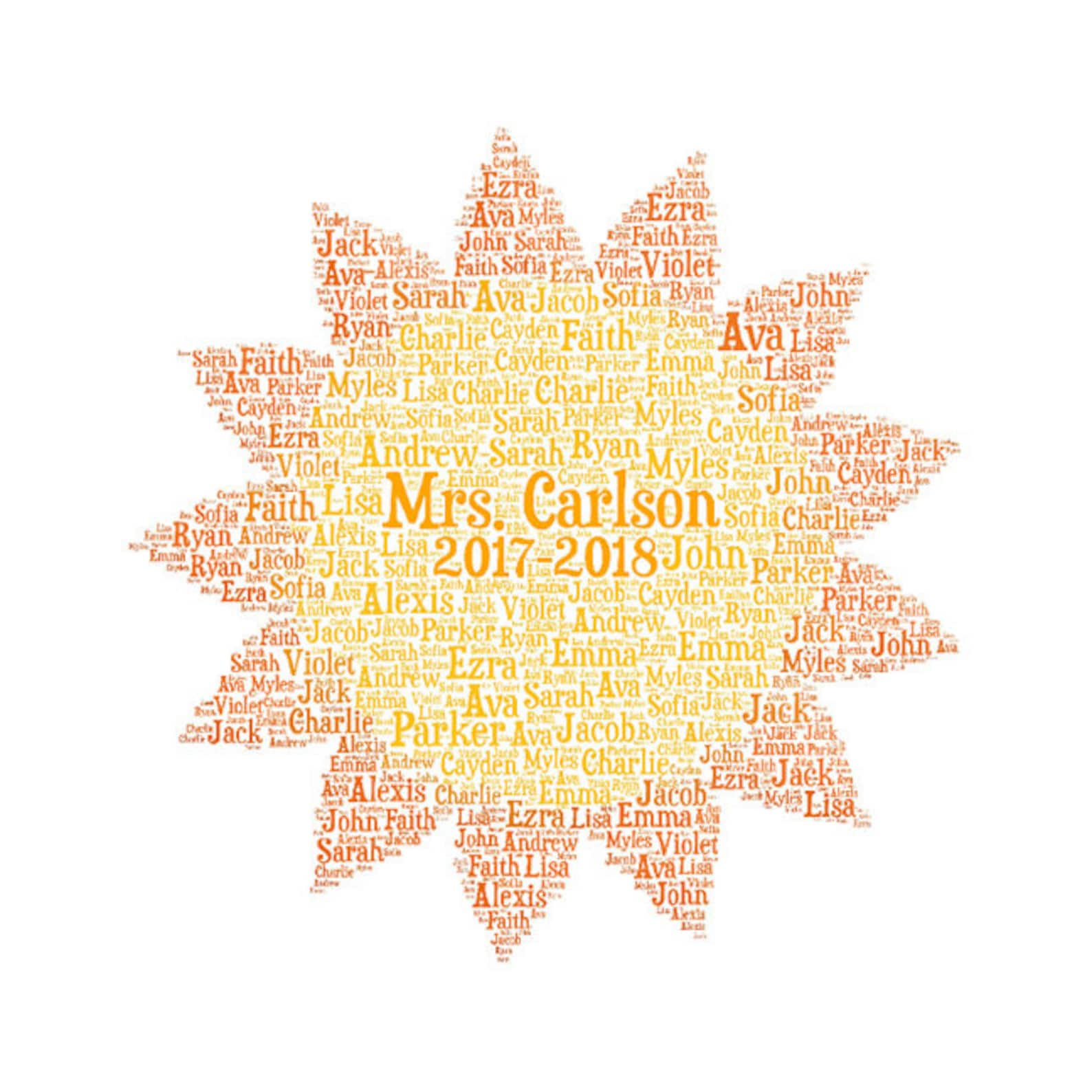 Digital SUN Word Cloud Art Wordle Makes Great Teacher - Etsy