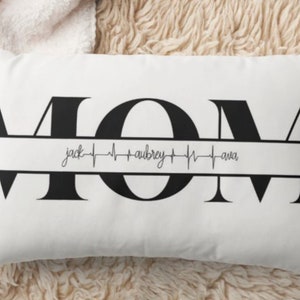 Custom Digital MOM Split Font With Children's Names / Heart Beat ...