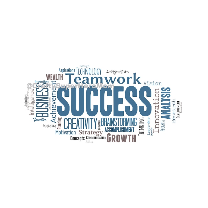 Personalized Digital Custom Word Cloud Art - Corporate Success ...