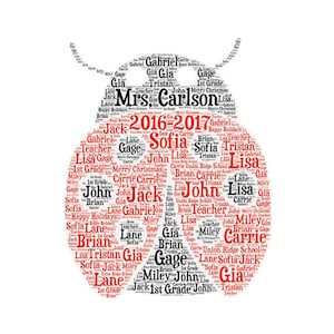 Digital LADY BUG Word Cloud Art Wordle Makes a Great Teacher ...