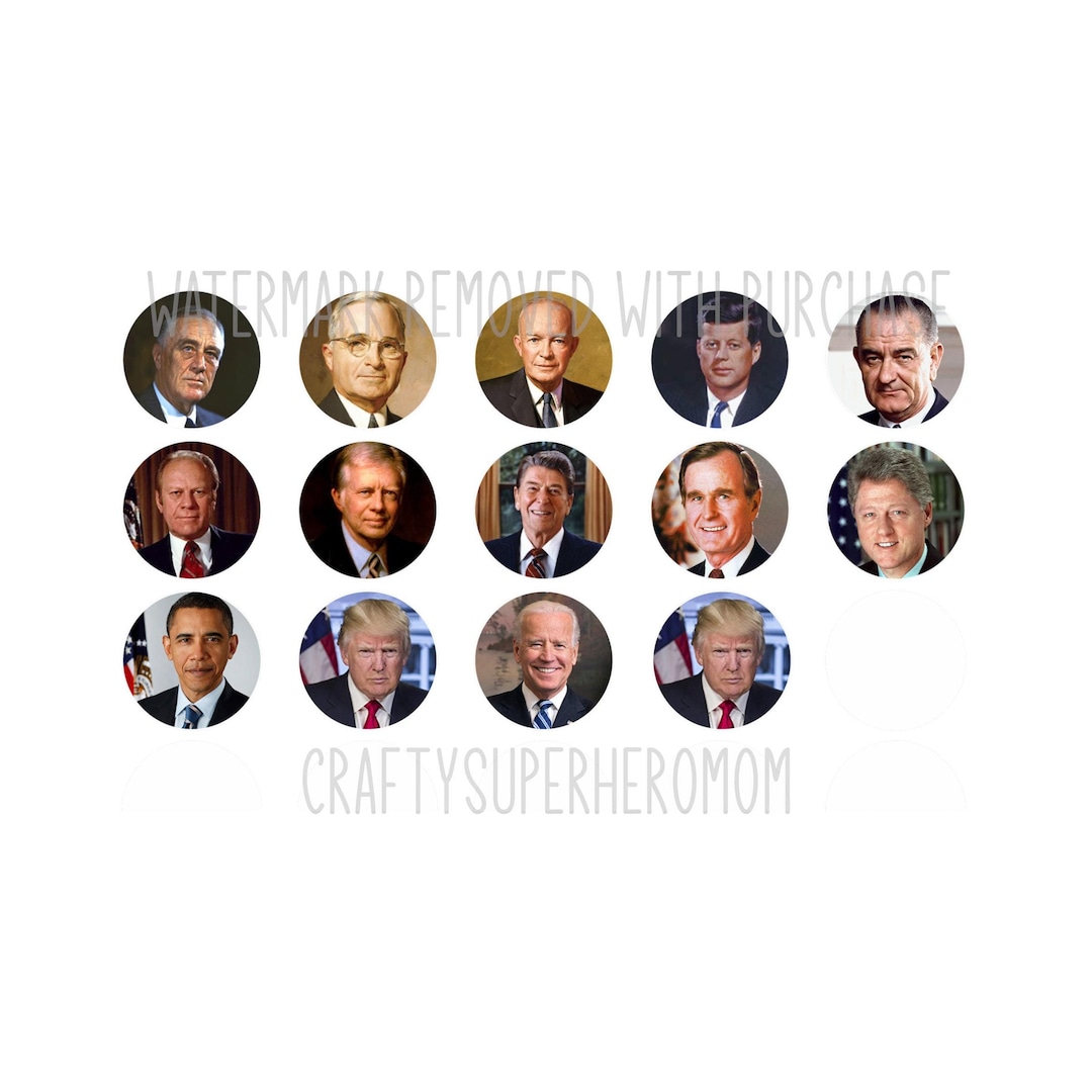 INSTANT DIGITAL DOWNLOAD - 47 United States Presidents - 25mm Circles ...