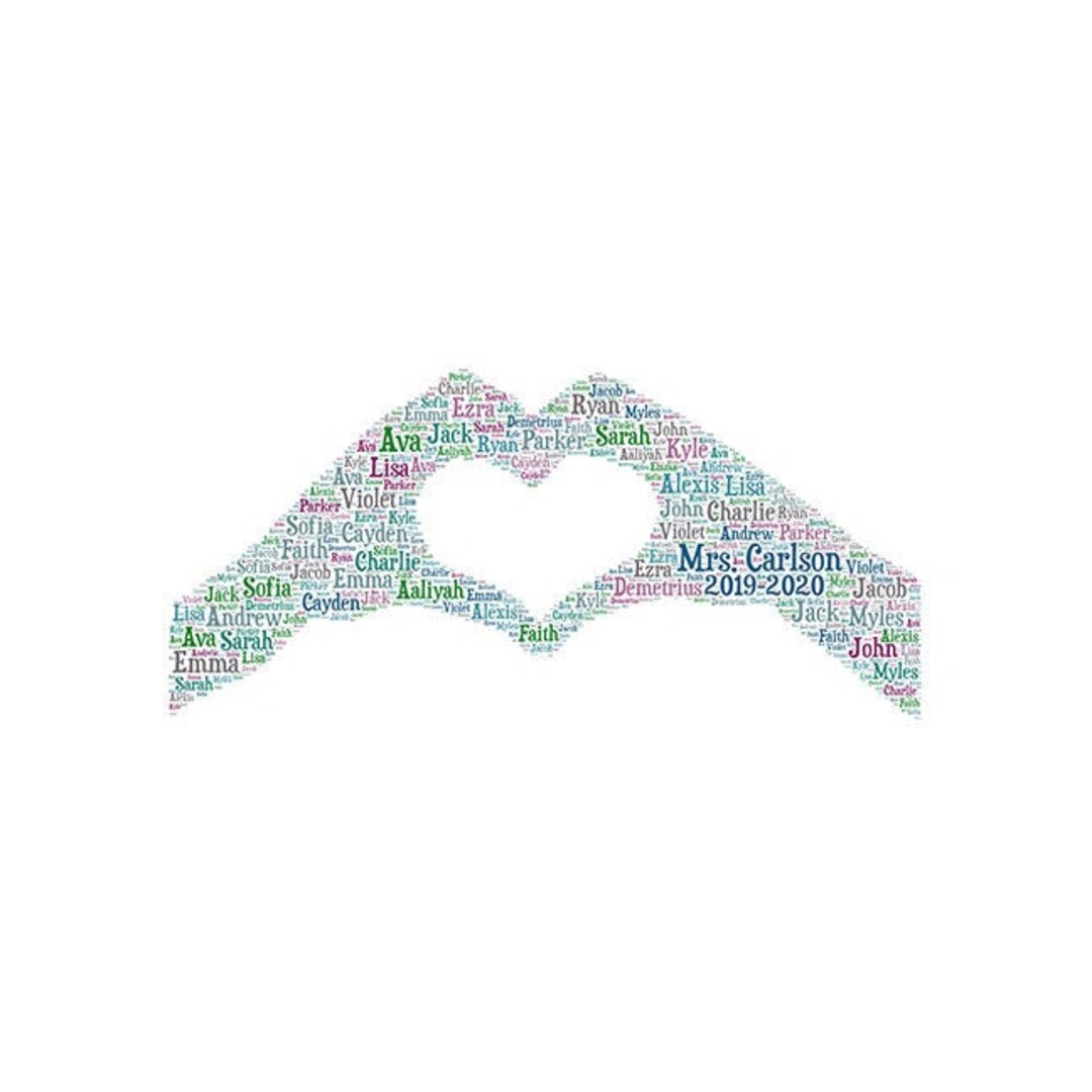 Digital Heart Hands Word Cloud Art - Wordle - Great Teacher ...