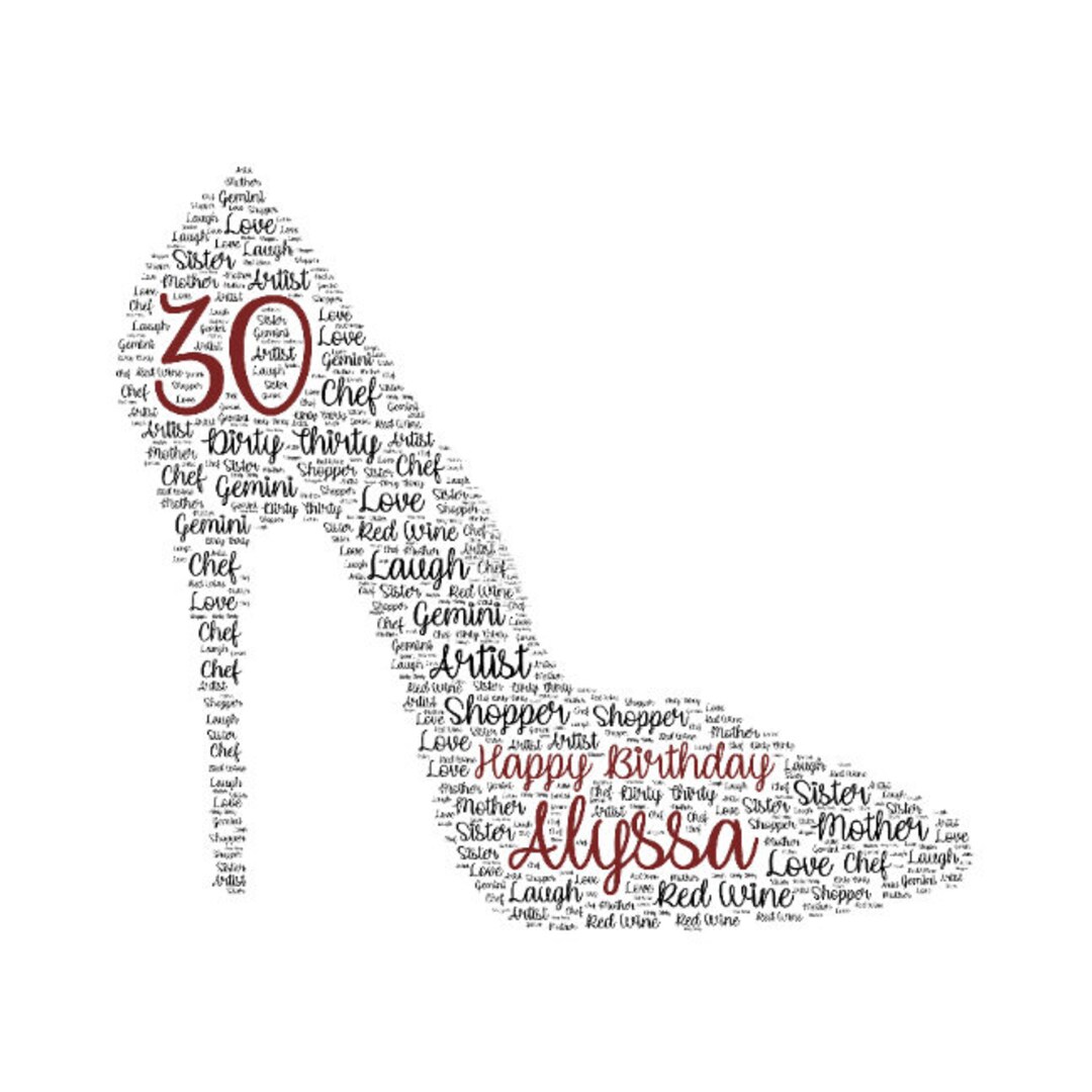 Digital Stiletto High Heel Word Cloud Art Makes a Great Holiday or ...