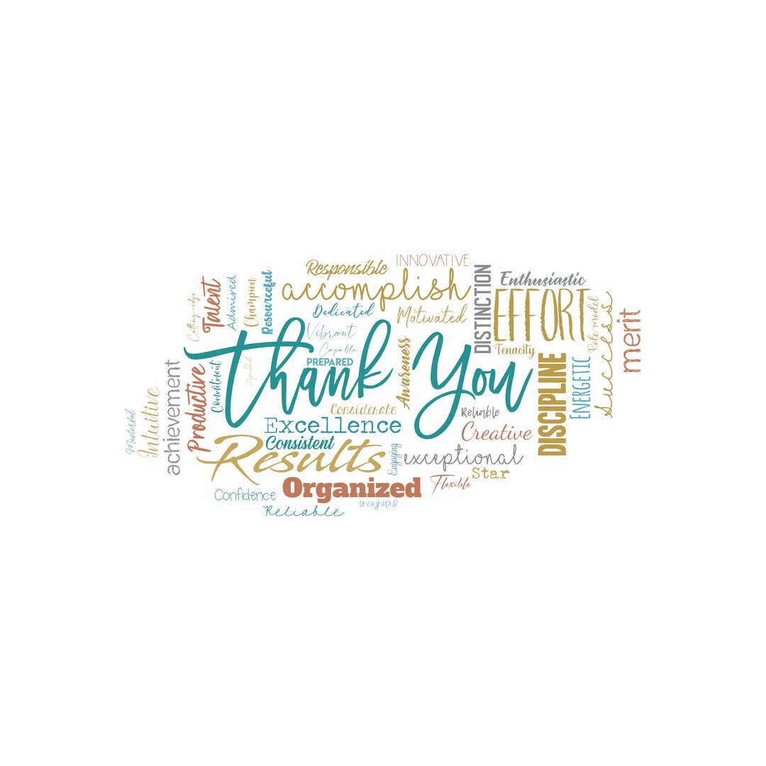 Personalized Digital Word Cloud Wordle Art Great Employee of the Month ...