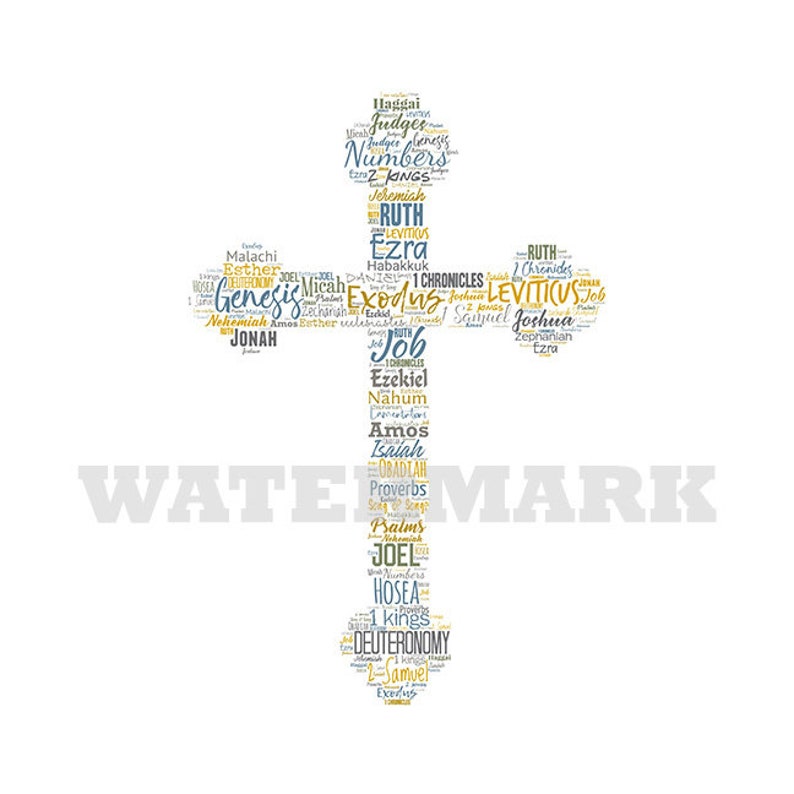 INSTANT Digital Download OLD TESTAMENT Bible Religious Word Cloud ...