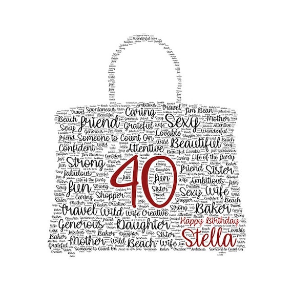 Digital DESIGNER BAG Purse Word Cloud Art Wordle Makes a | Etsy