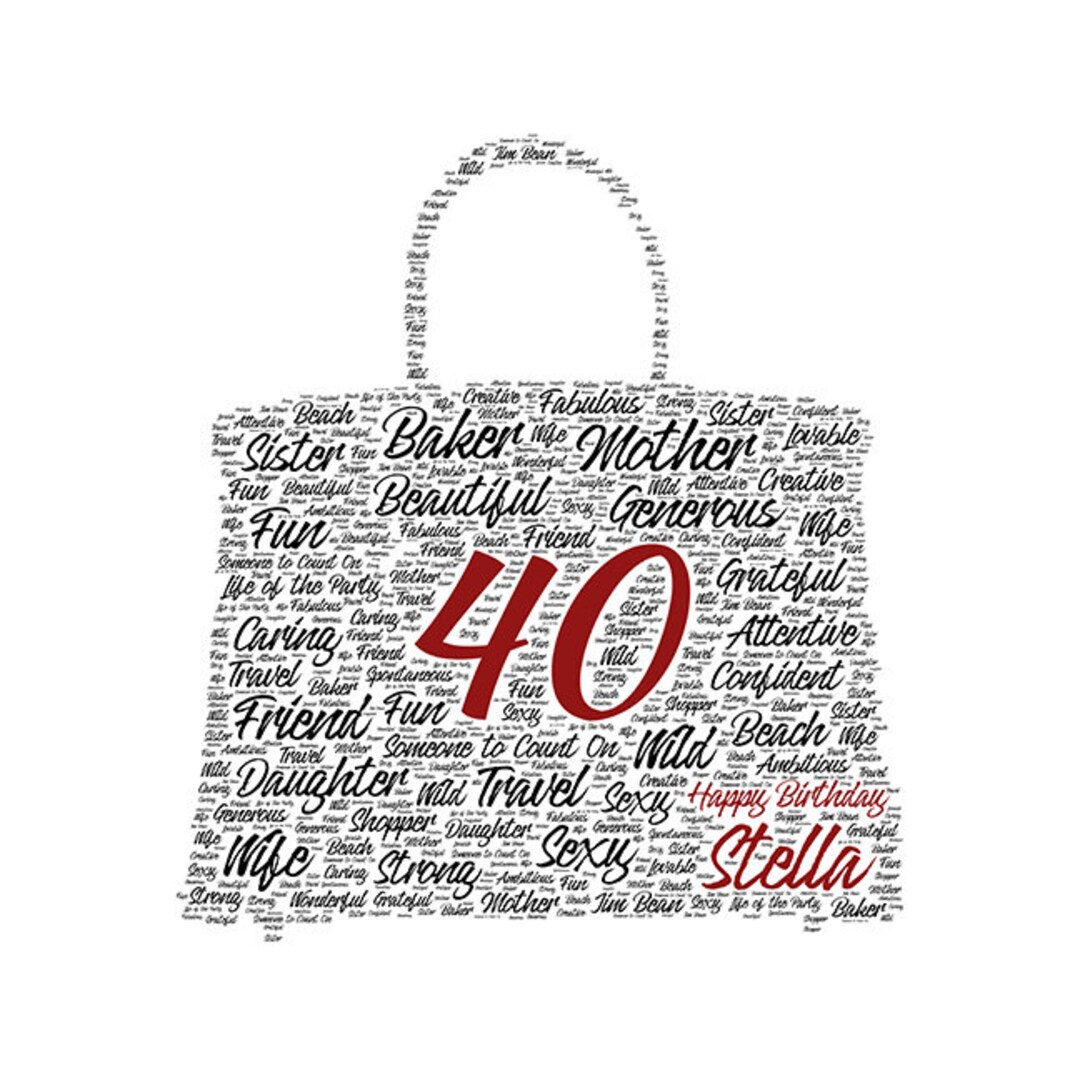 Digital DESIGNER BAG Purse Word Cloud Art Wordle - Makes a Great ...