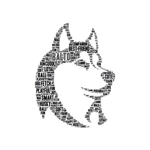 Digital Dog Husky - Word Cloud Art - Makes a Great Gift - Add Names ...