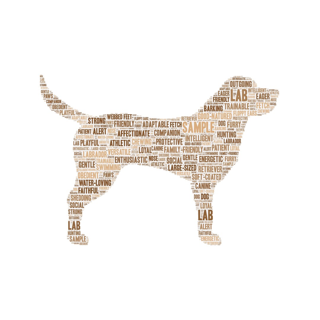 Labrador Retriever Dog Word Cloud Art - Makes a Great Teacher ...