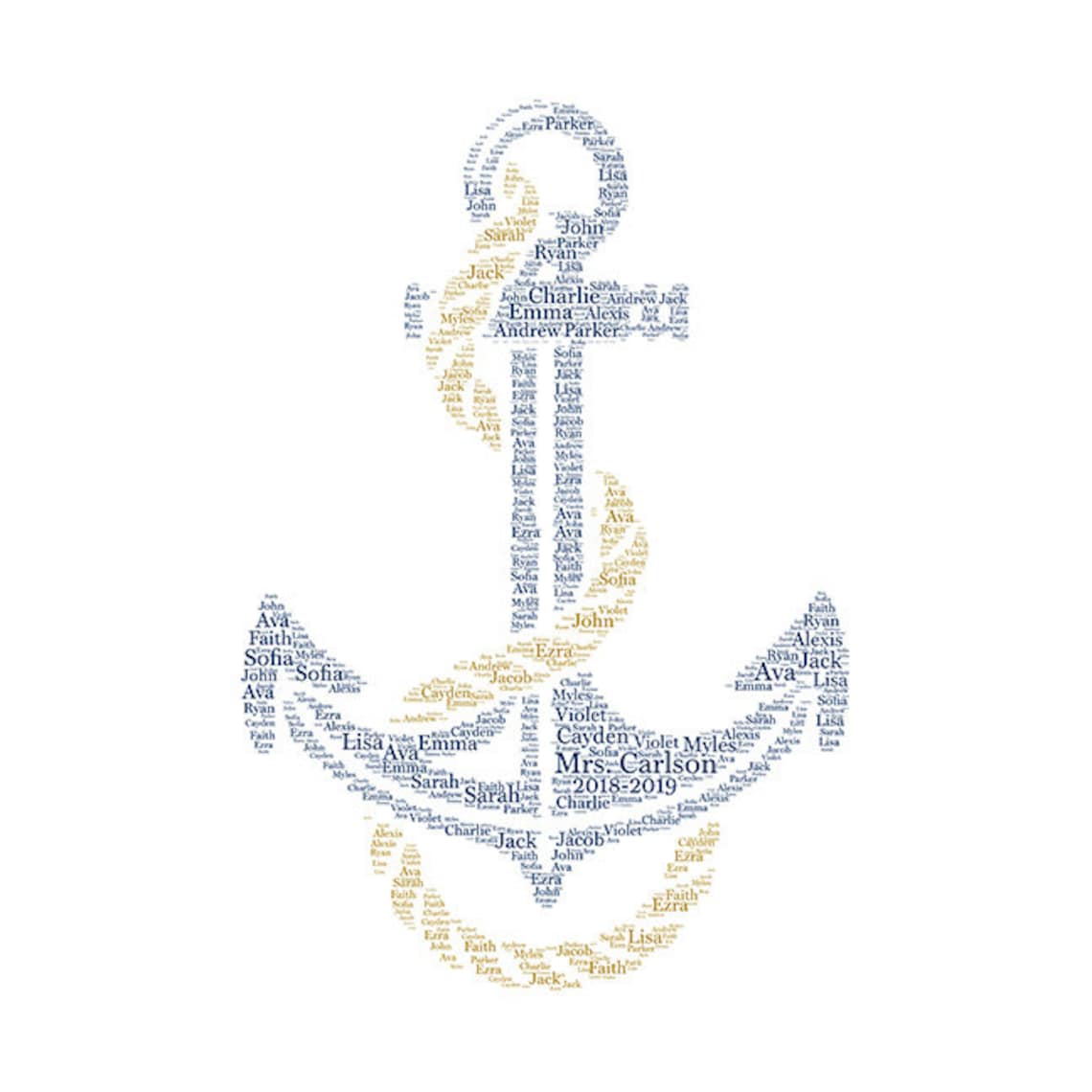 Digital Word Cloud Nautical Ship Anchor With Rope Makes - Etsy