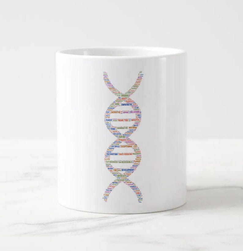 Custom Digital DNA Strand Word Cloud Art - Makes a Great Birthday or ...