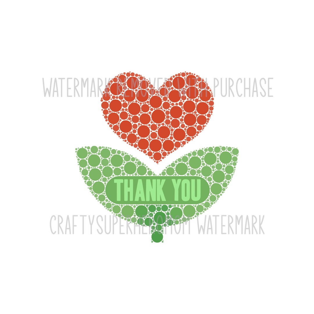 INSTANT Digital Download - Thank You HEART Plant - Svg Pdf Png Jpg ...