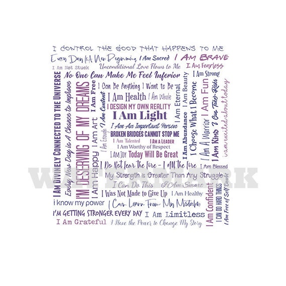 INSTANT Digital Download DAILY AFFIRMATIONS Word Cloud - Etsy