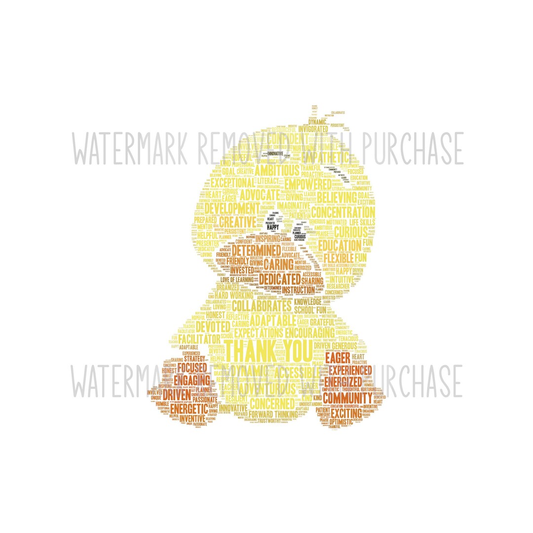 Digital DUCK Word Cloud Art Wordle Makes Great Teacher Appreciation ...