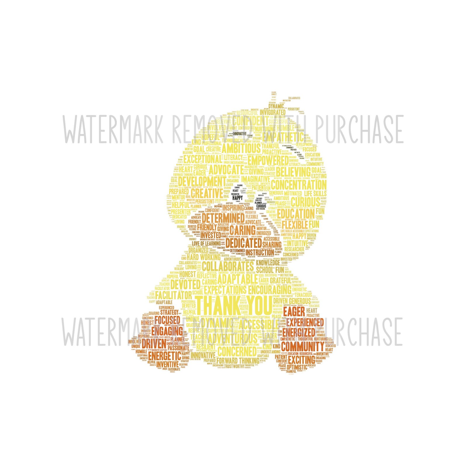 Digital DUCK Word Cloud Art Wordle Makes Great Teacher Appreciation ...