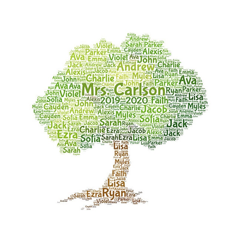 Tree Word Art - Etsy