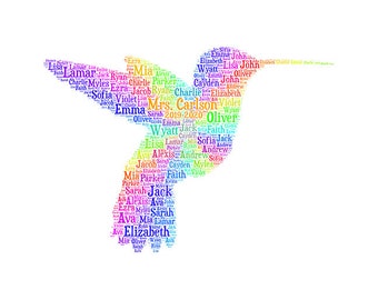 Digital DUCK Word Cloud Art Wordle Makes Great Teacher | Etsy