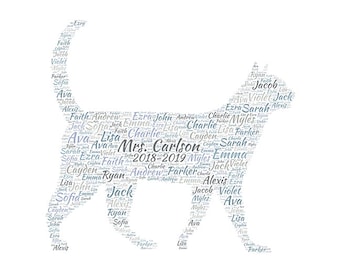 Cat Word Art | Etsy