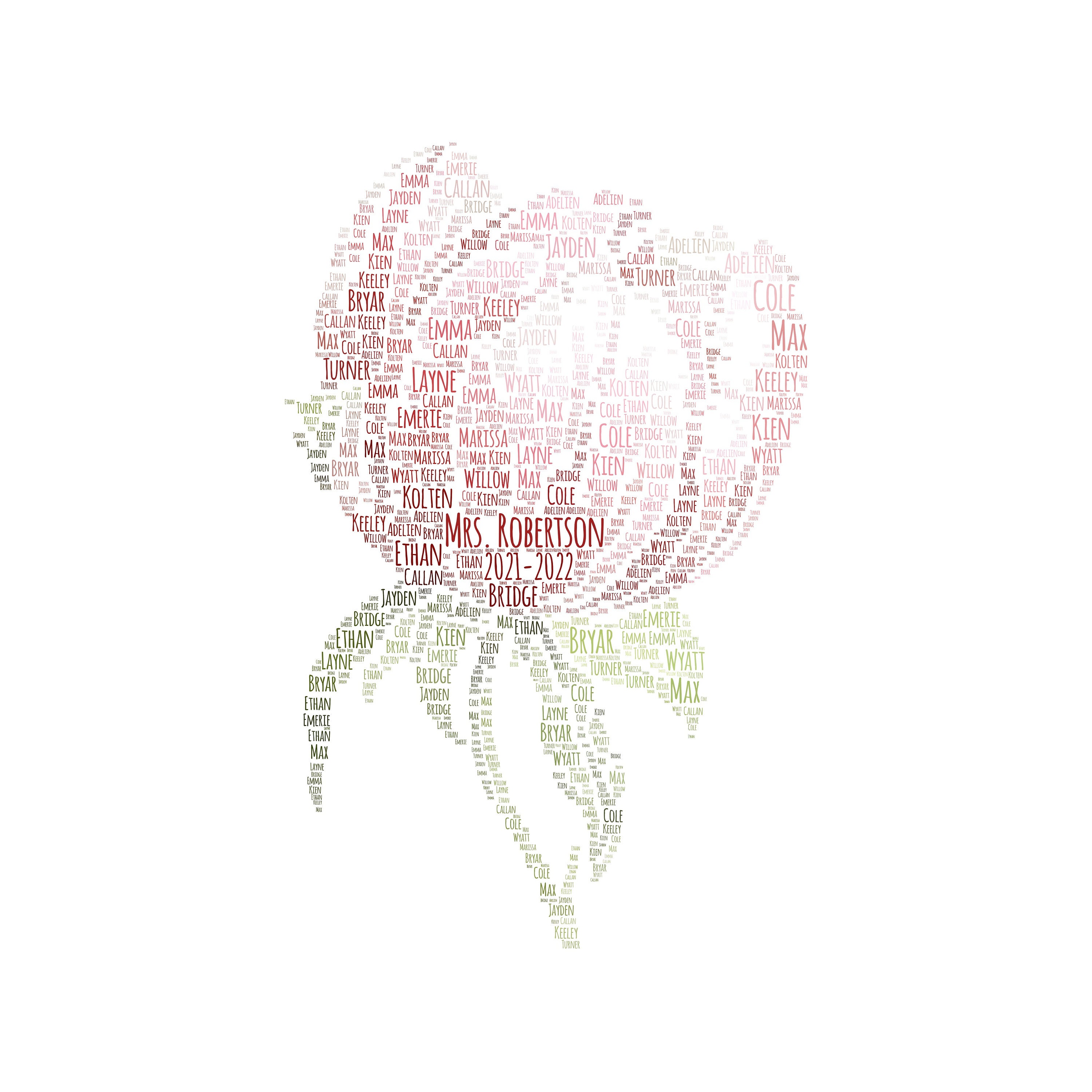 Digital PEONY Flower Word Cloud Art Wordle - Makes Great Teacher ...