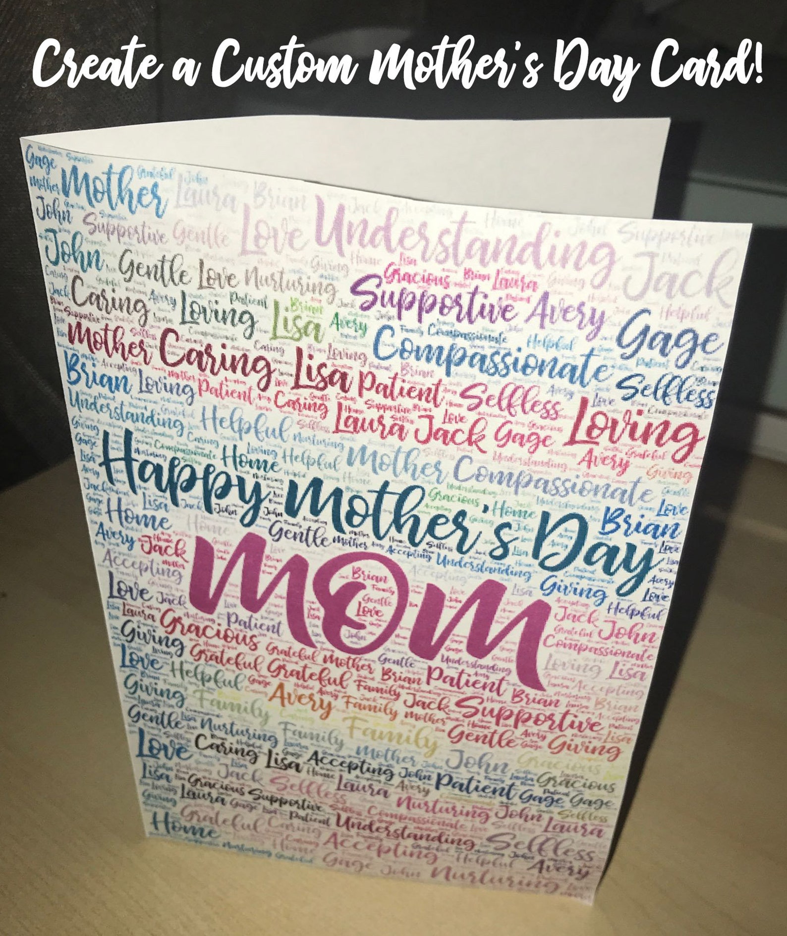 Digital Mother's Day Mom Word Cloud Art Wordle Makes a | Etsy