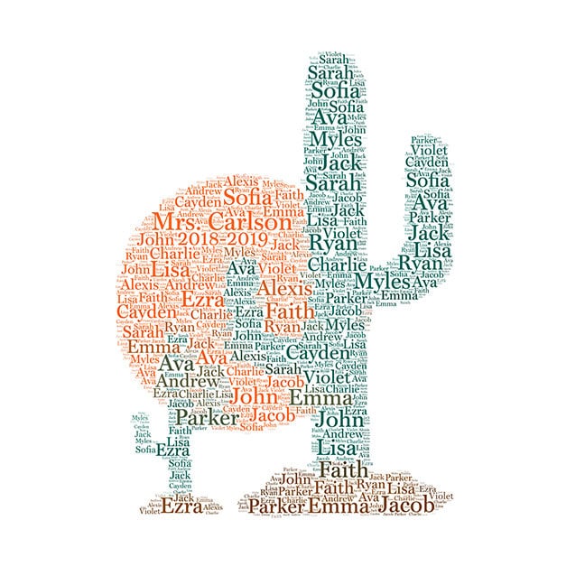 Digital Desert Cactus Sunset Word Cloud Art | Gift for Teacher ...