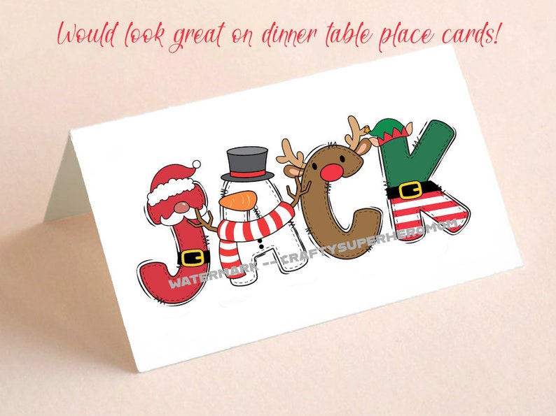 Custom Digital Printable Christmas Holiday Name / Family Name - Etsy