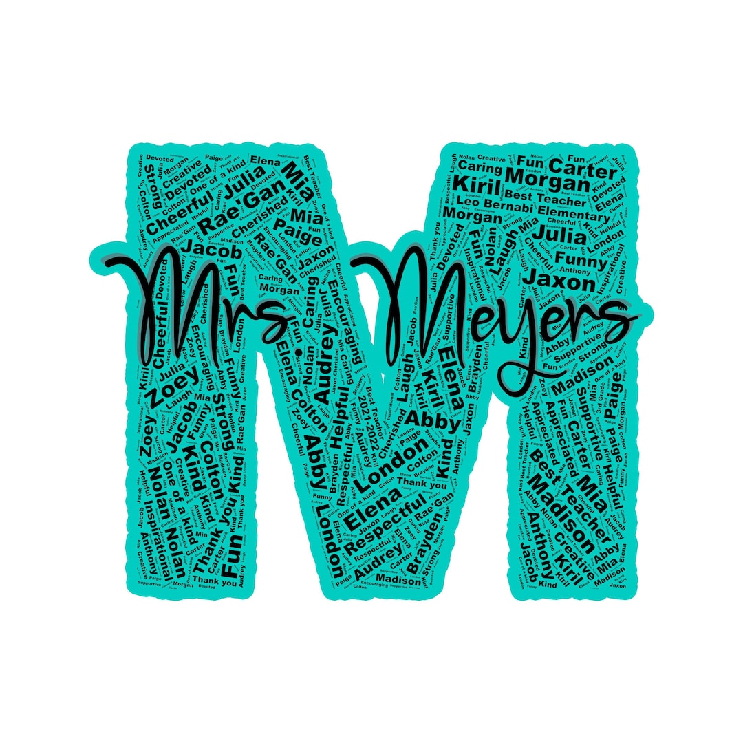 Digital Word Cloud - Block Monogram Letter M Shadow - Makes a Great ...