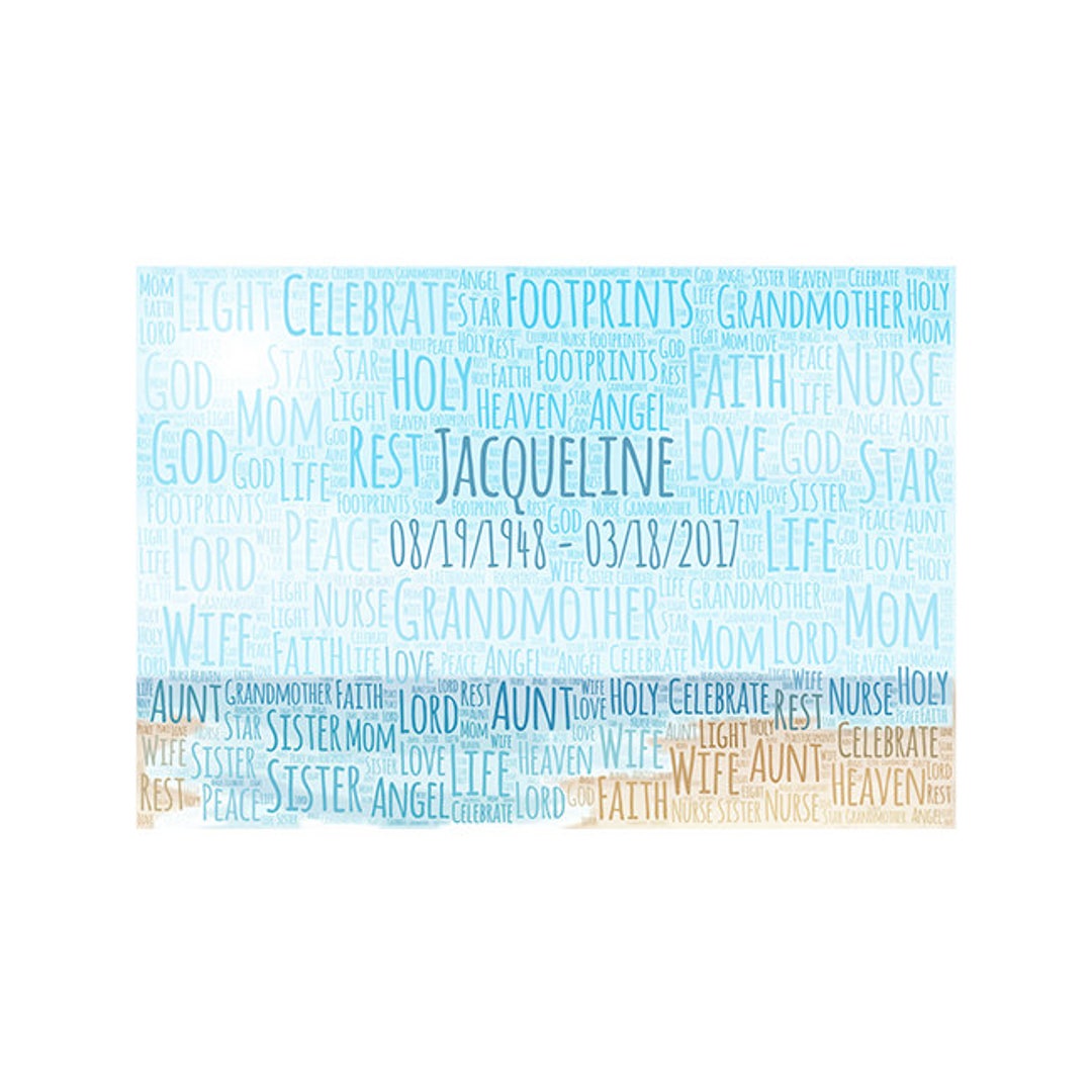 Digital MEMORIAL IN MEMORIAM Remembrance Word Cloud Art - Wordle ...